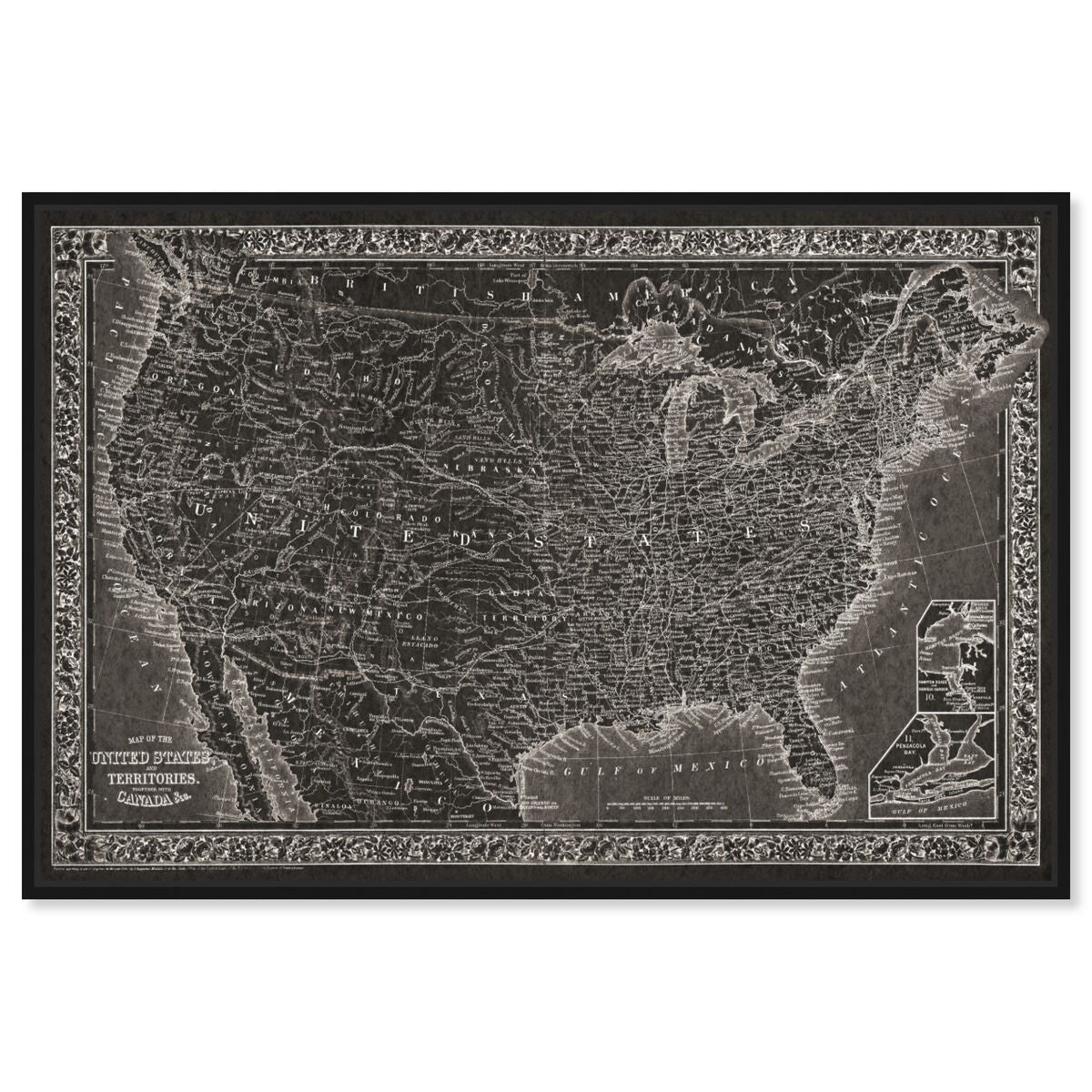 United States of America Map 1864 | Wall Art by Oliver Gal
