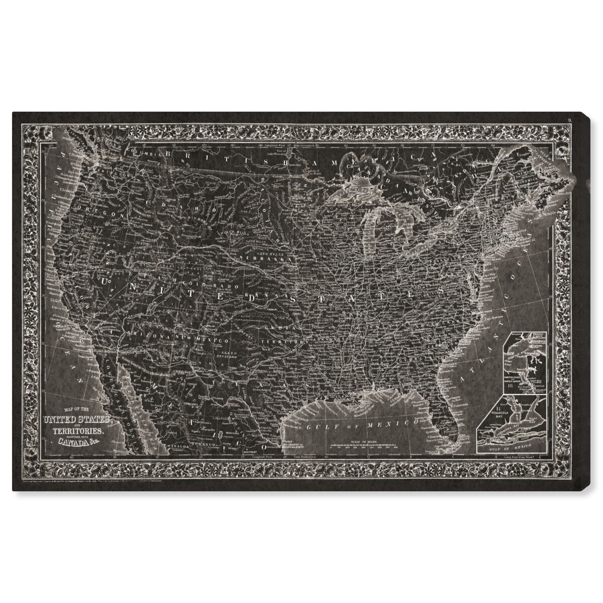 United States of America Map 1864 | Wall Art by Oliver Gal