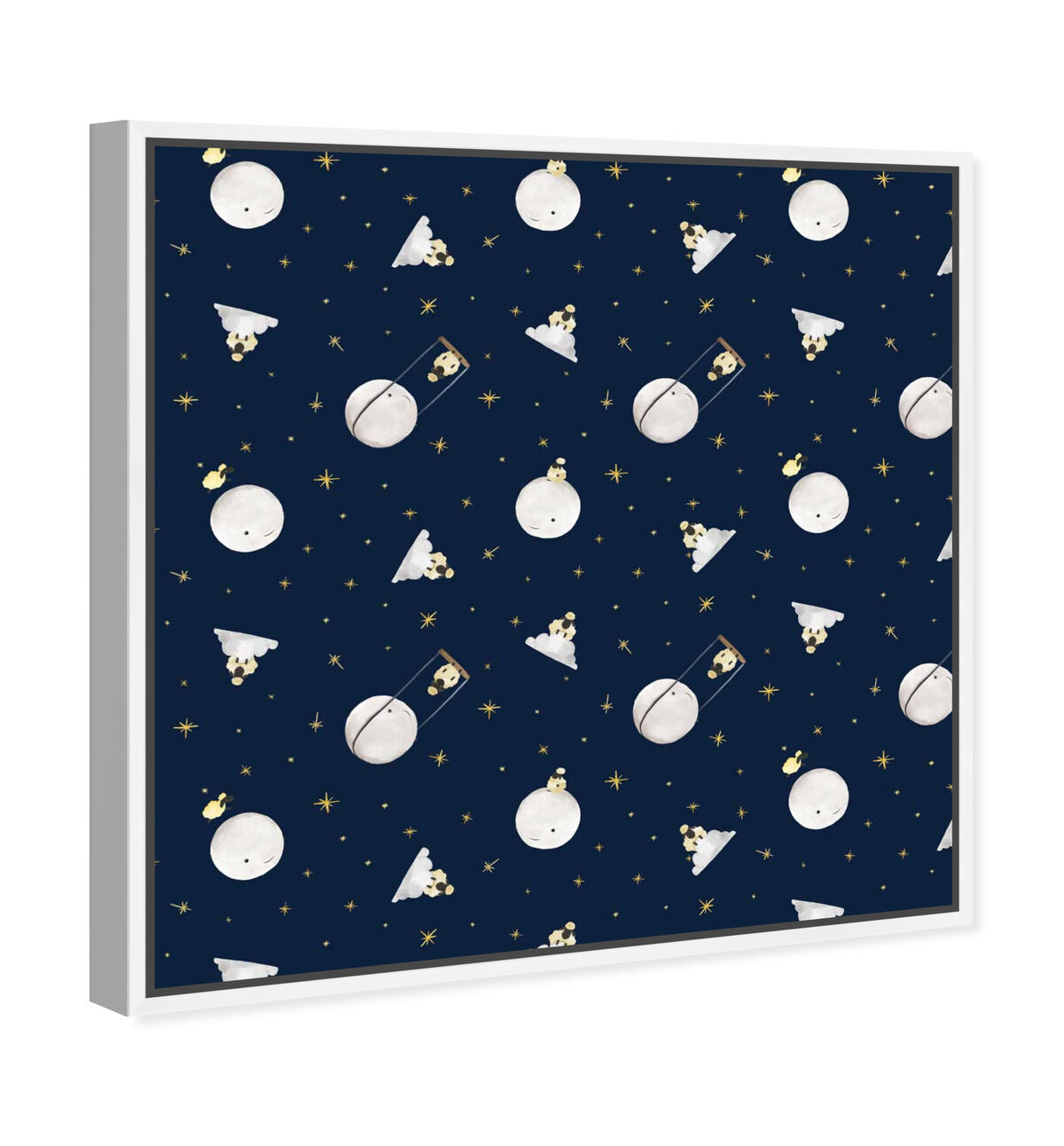 Sheep And The Moon | Animals Wall Art by Oliver Gal